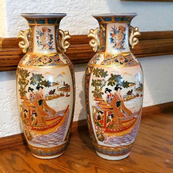 Art | Satsuma Geisha Ceramic Moriage Vases | Poshmark